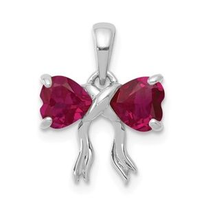 Sky Jewelry | Jewelry | 4k White Gold Ruby Bow Women Pendant | Poshmark
